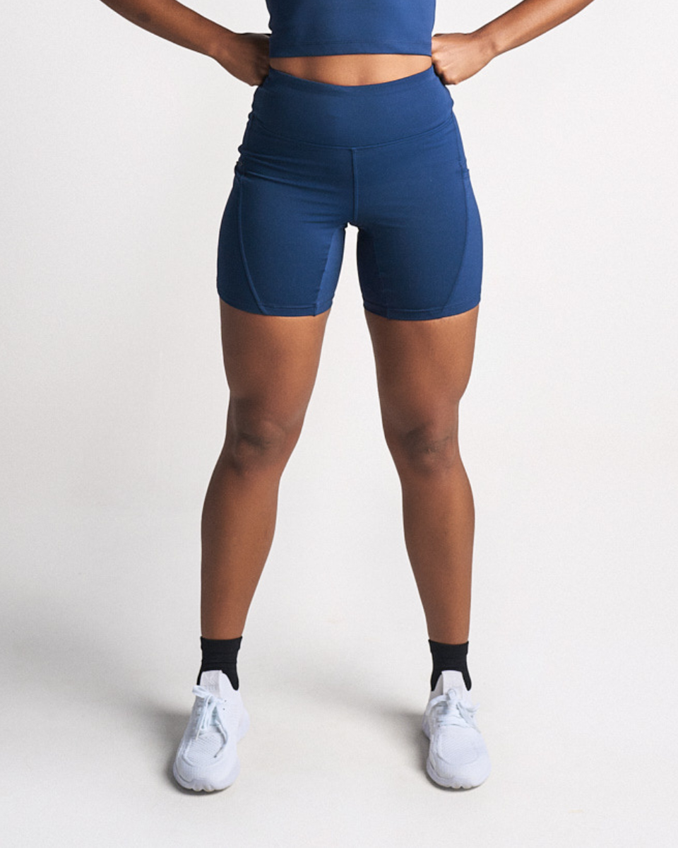 Womens Bike Shorts - Midnight Blue – Verbe Activ